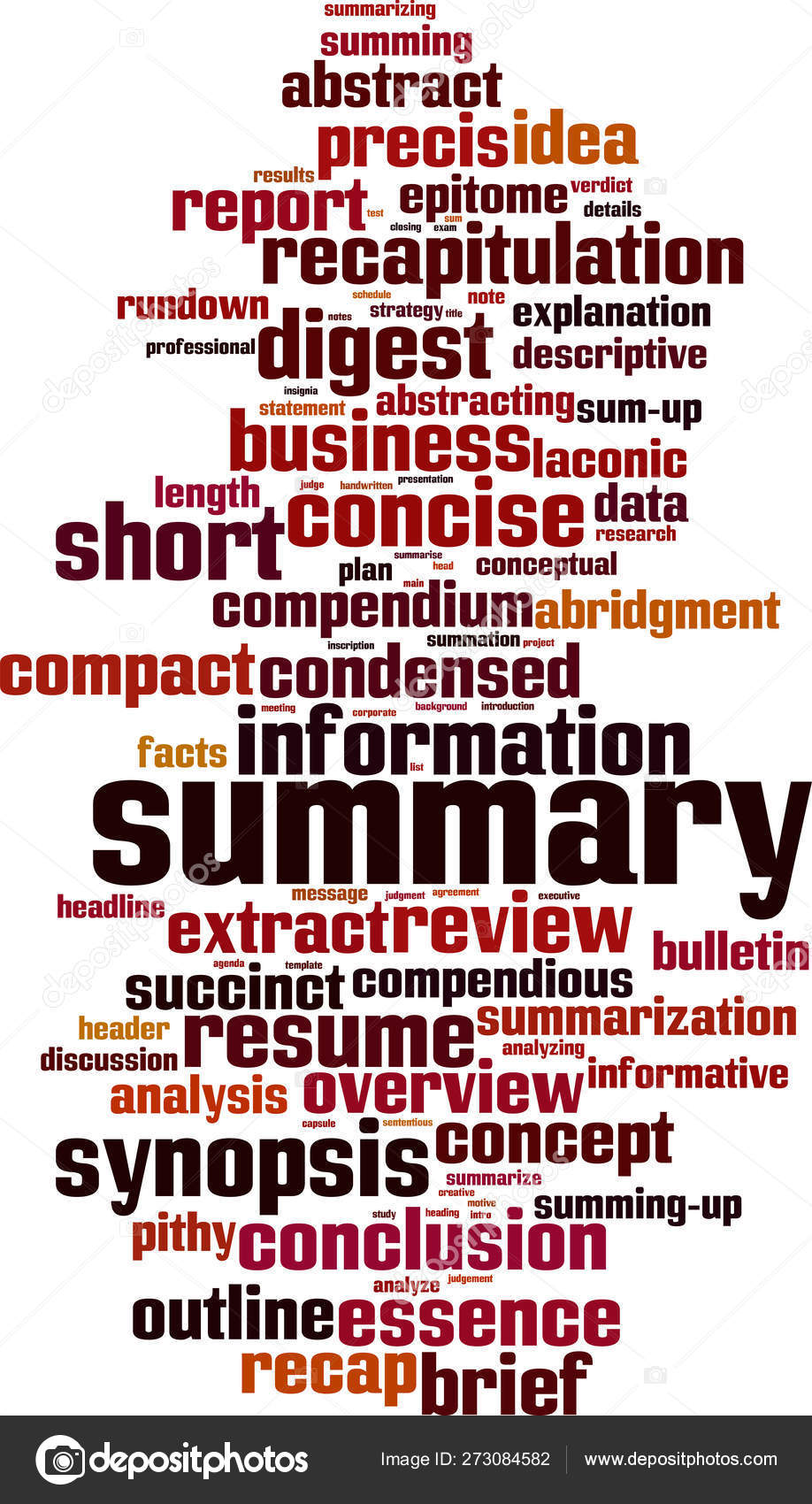 Summary Word Cloud Concept Collage Made Words Summary Vector ...