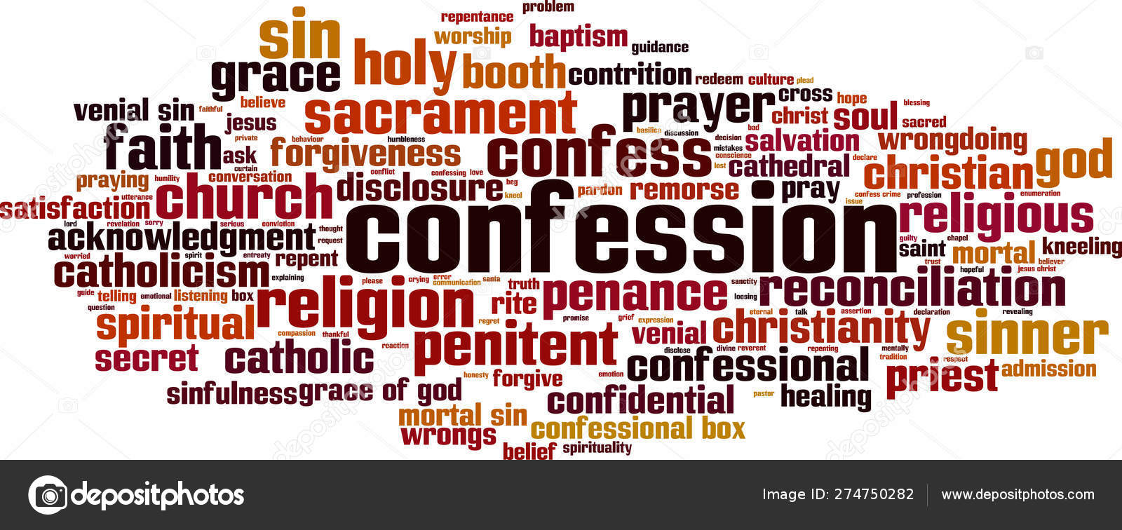 Confession Word Cloud Isolated White Background Stock Vector Image by ...