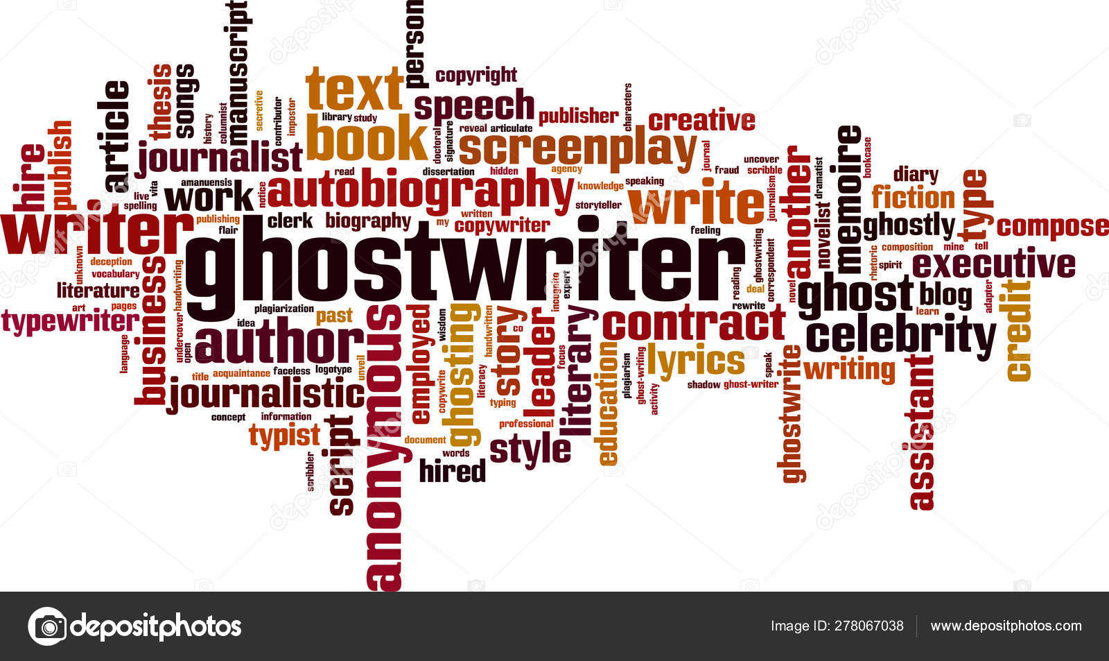 Ghostwriter Word Cloud Concept White Background Stock Vector Image by ...