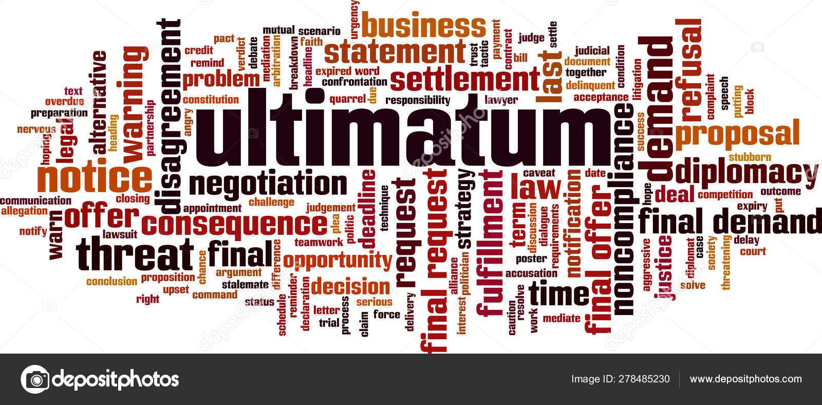 Ultimatum Word Cloud Concept White Background Stock Vector Image by ...