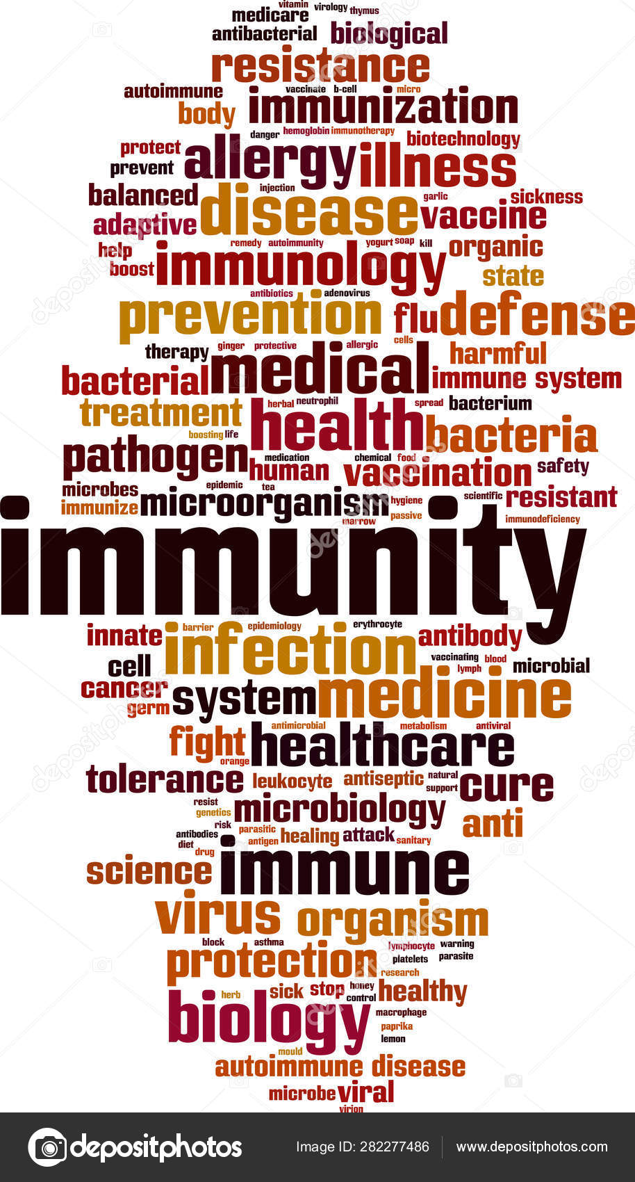 Immunity Word Cloud Concept Isolated White Background Vector ...