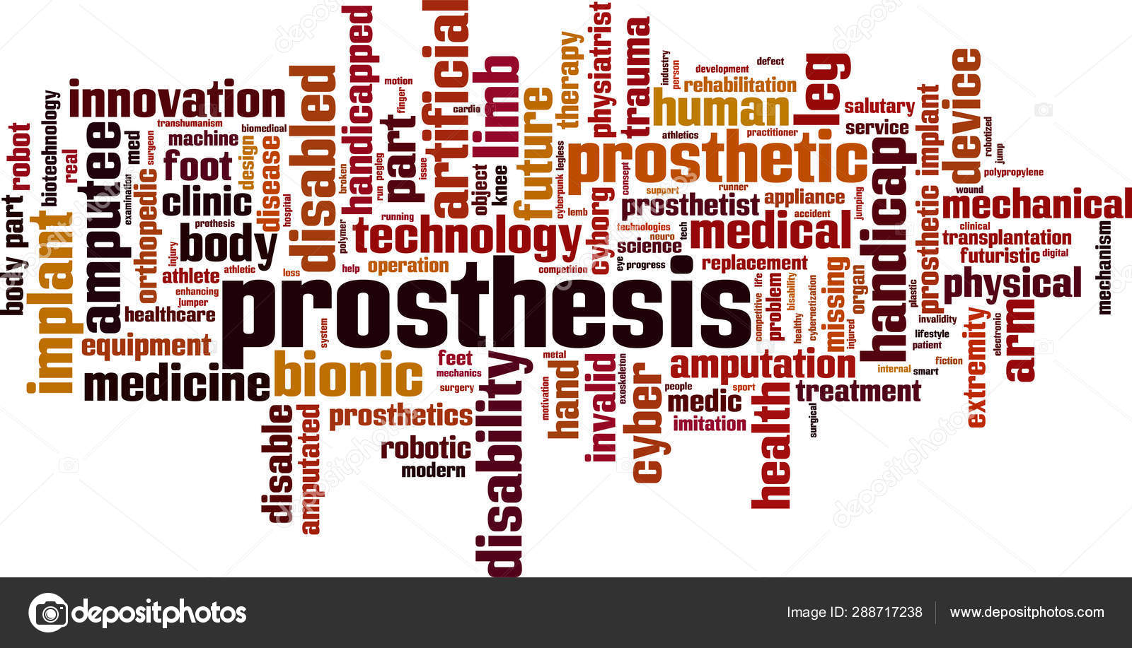 Coloured Word Bubble Prosthesis Text Isolated White Background Stock ...