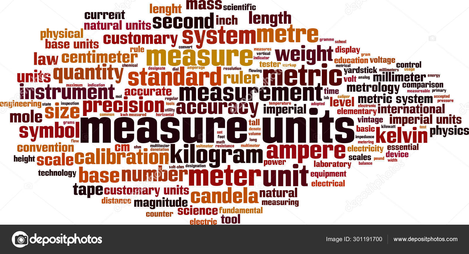 Measure Units Word Cloud Concept Collage Made Words Measure Units Stock ...