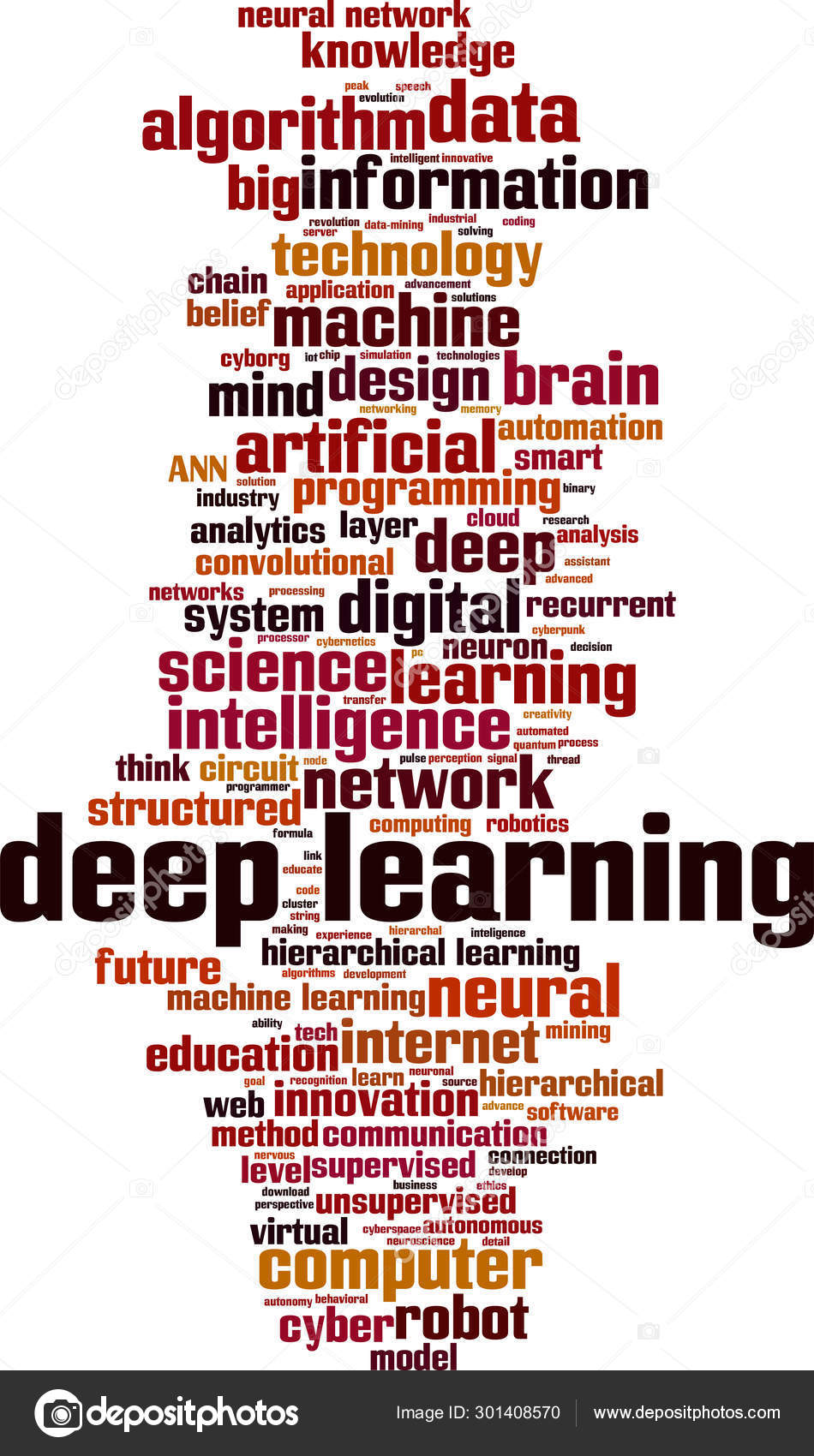Deep Learning Word Cloud Concept Collage Made Words Deep Learning Stock ...