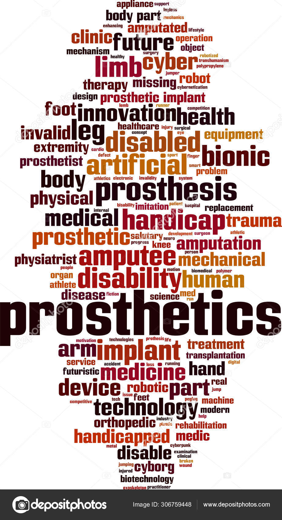 Prosthetics Word Cloud Concept Collage Made Words Prosthetics Vector ...