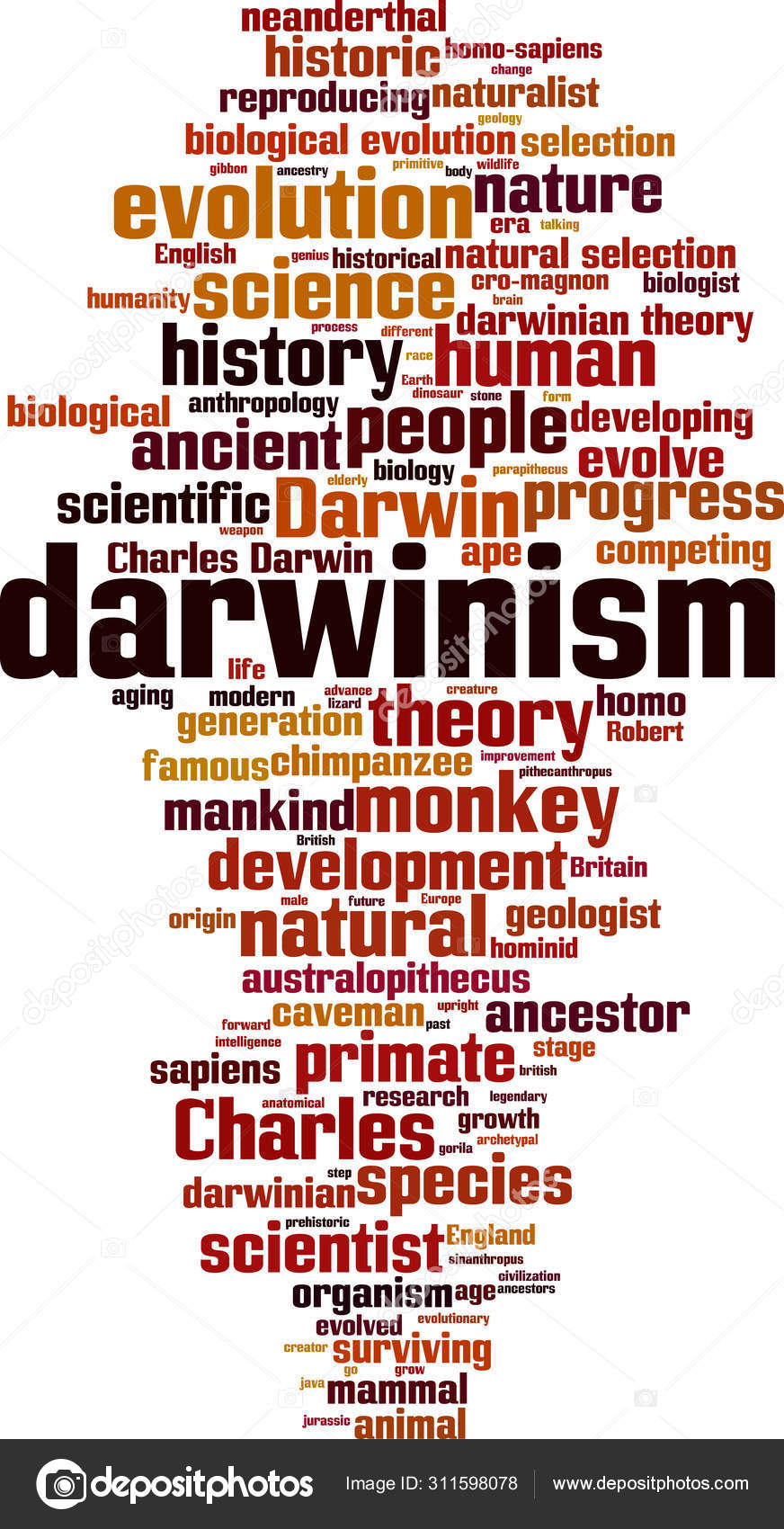 Darwinism Word Cloud Concept Collage Made Words Darwinism Vector ...