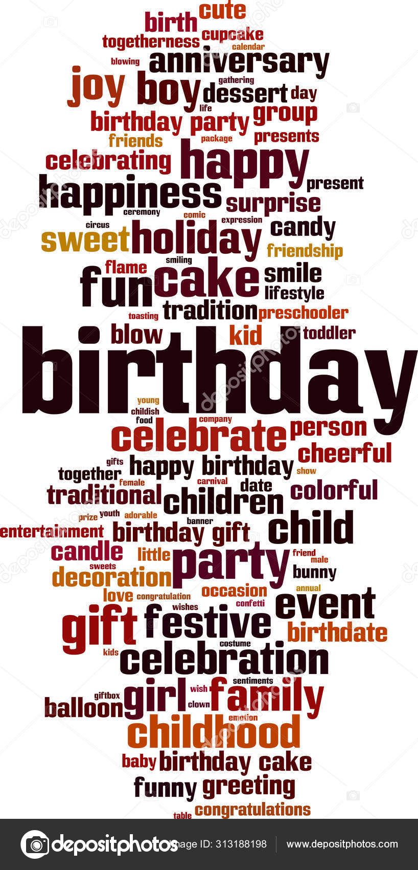 Birthday Word Cloud Concept Collage Made Words Birthday Vector ...