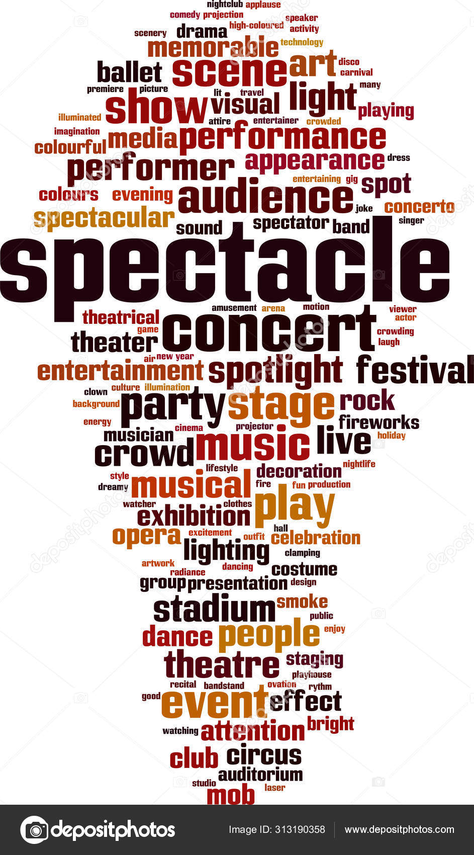 Spectacle Word Cloud Concept Collage Made Words Spectacle Vector ...