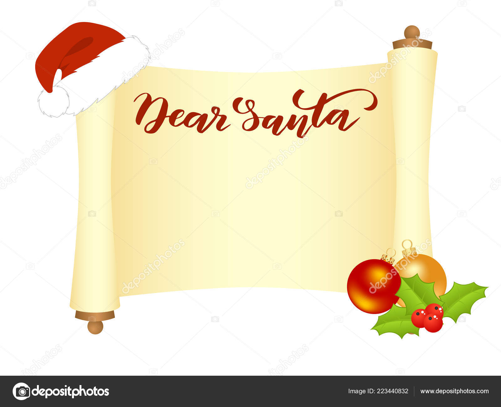 Manuscript Dear Santa Stock Vector by ©Nataly-Nete 223440832