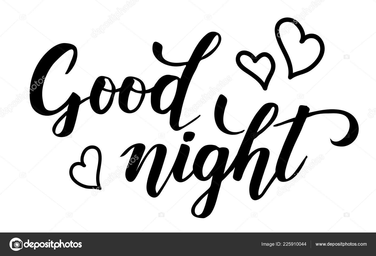 Good night brush calligraphy Stock Vector by ©Nataly-Nete 225910044