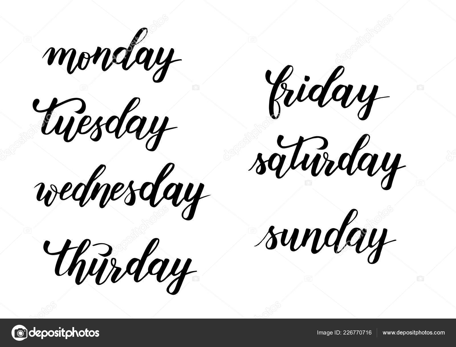 Days of the week brush calligraphy Stock Vector Image by ©Nataly-Nete ...