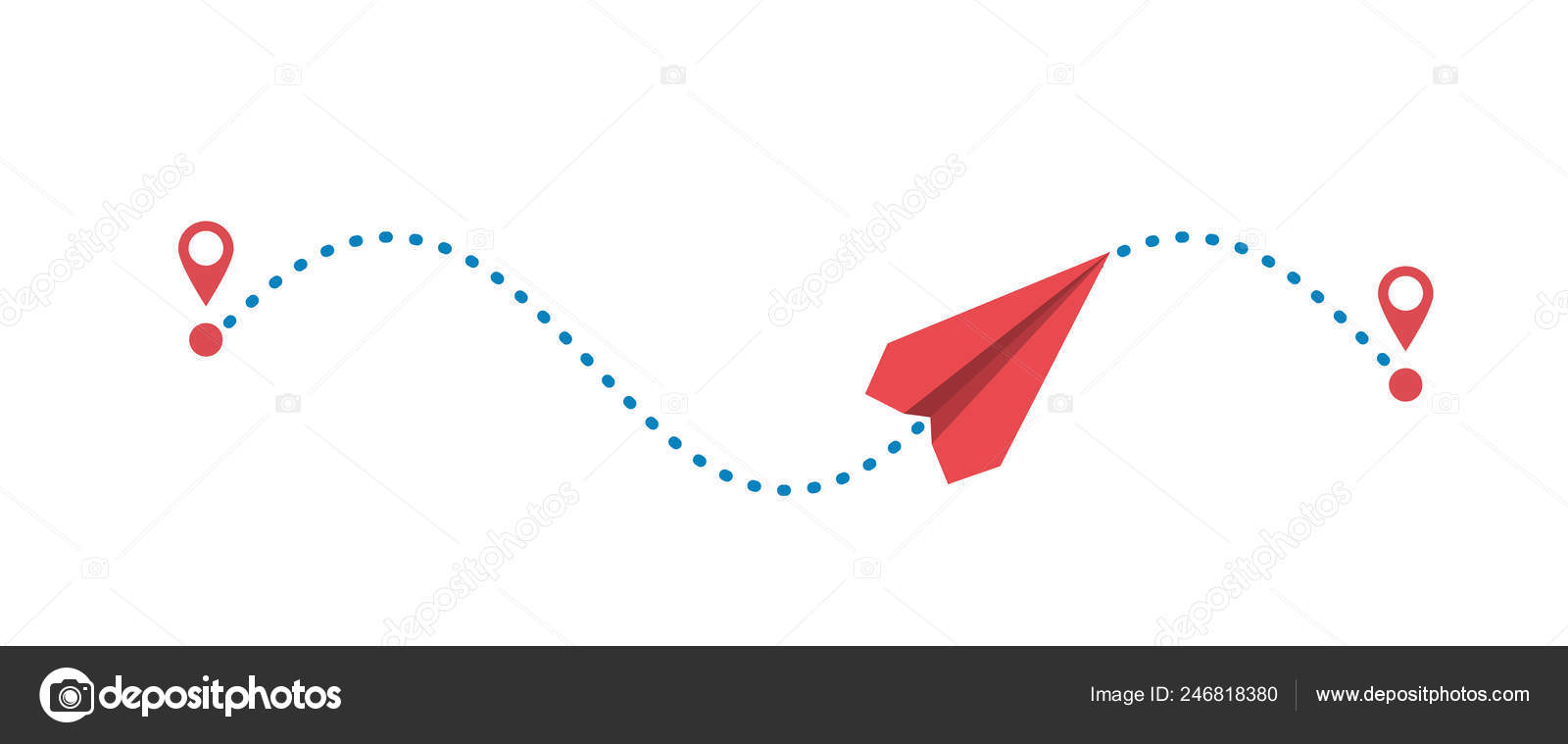 Paper plane and path Stock Vector Image by ©Nataly-Nete #246818380