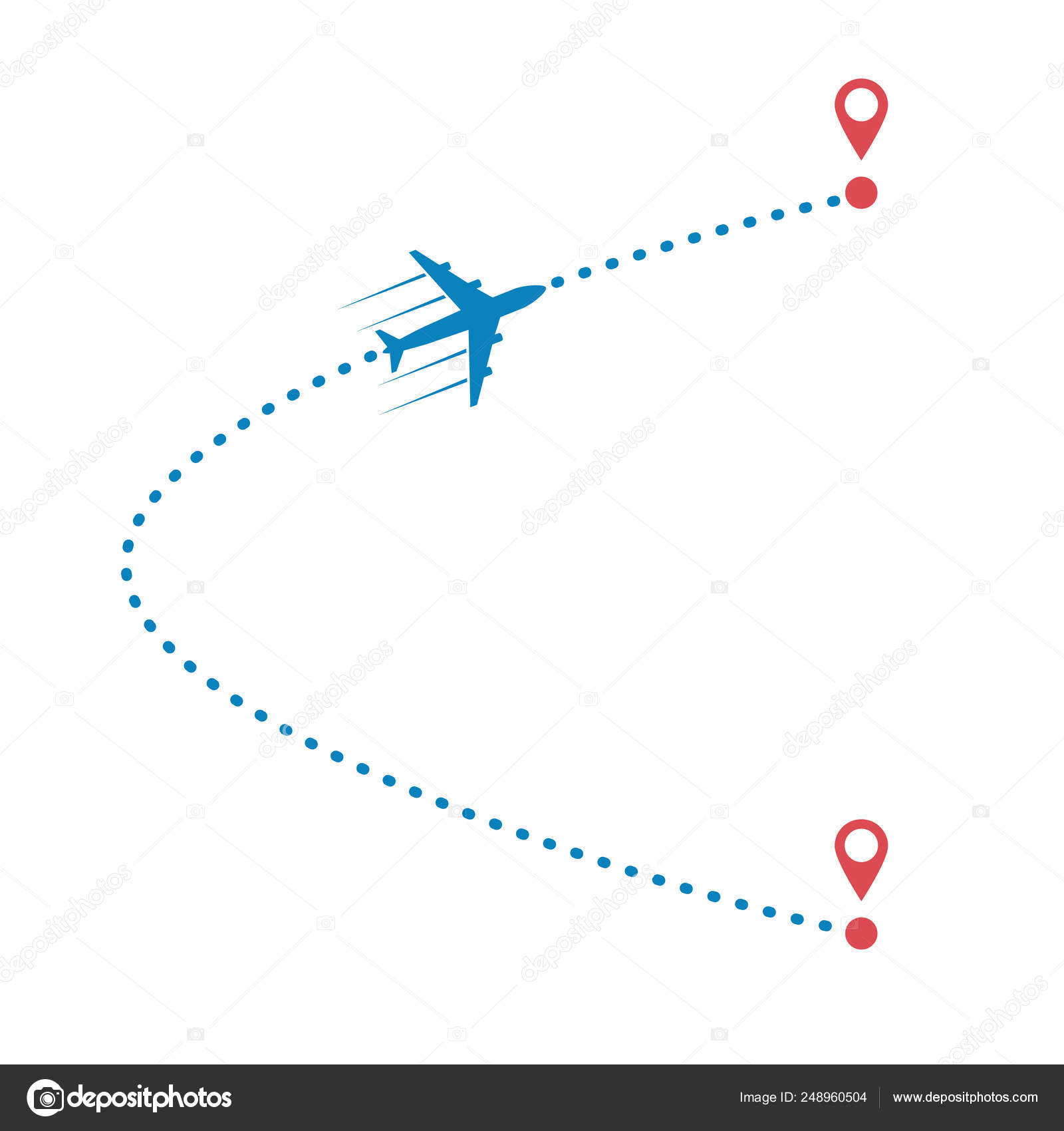 Image vectorielle Plan et sa trajectoire par ©Nataly-Nete - 248960504