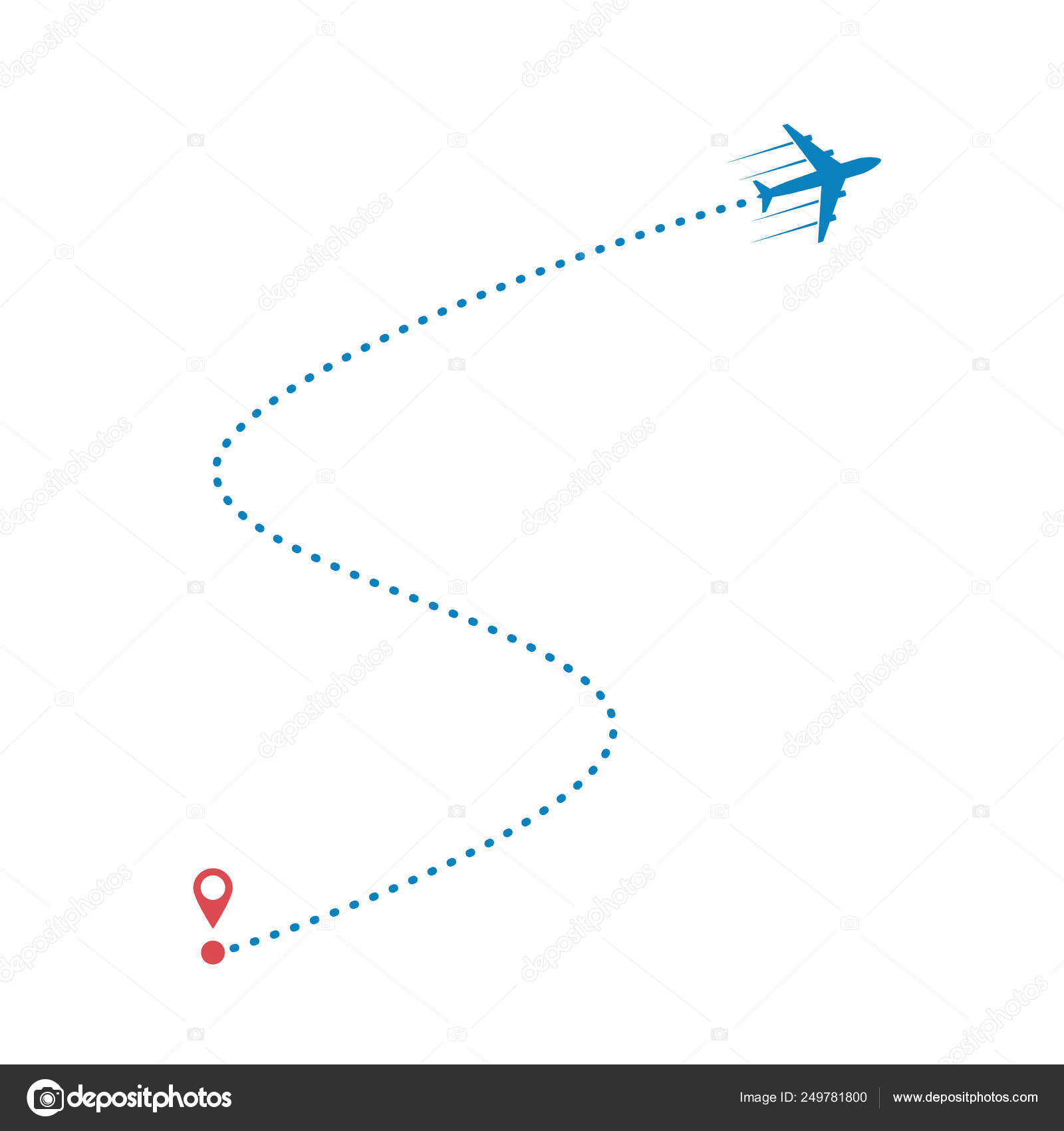 Plane and its track Stock Vector by ©Nataly-Nete 249781800