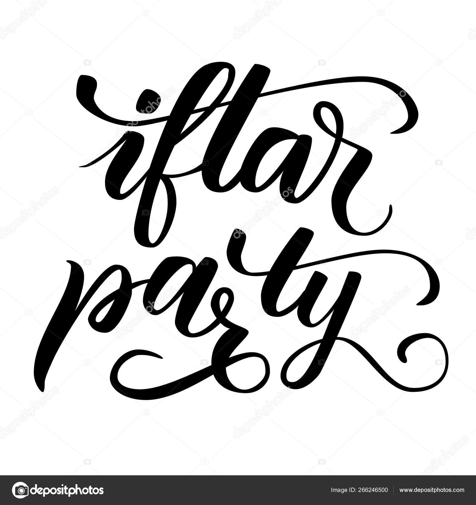 Iftar party brush calligraphy Stock Vector by ©Nataly-Nete 266246500