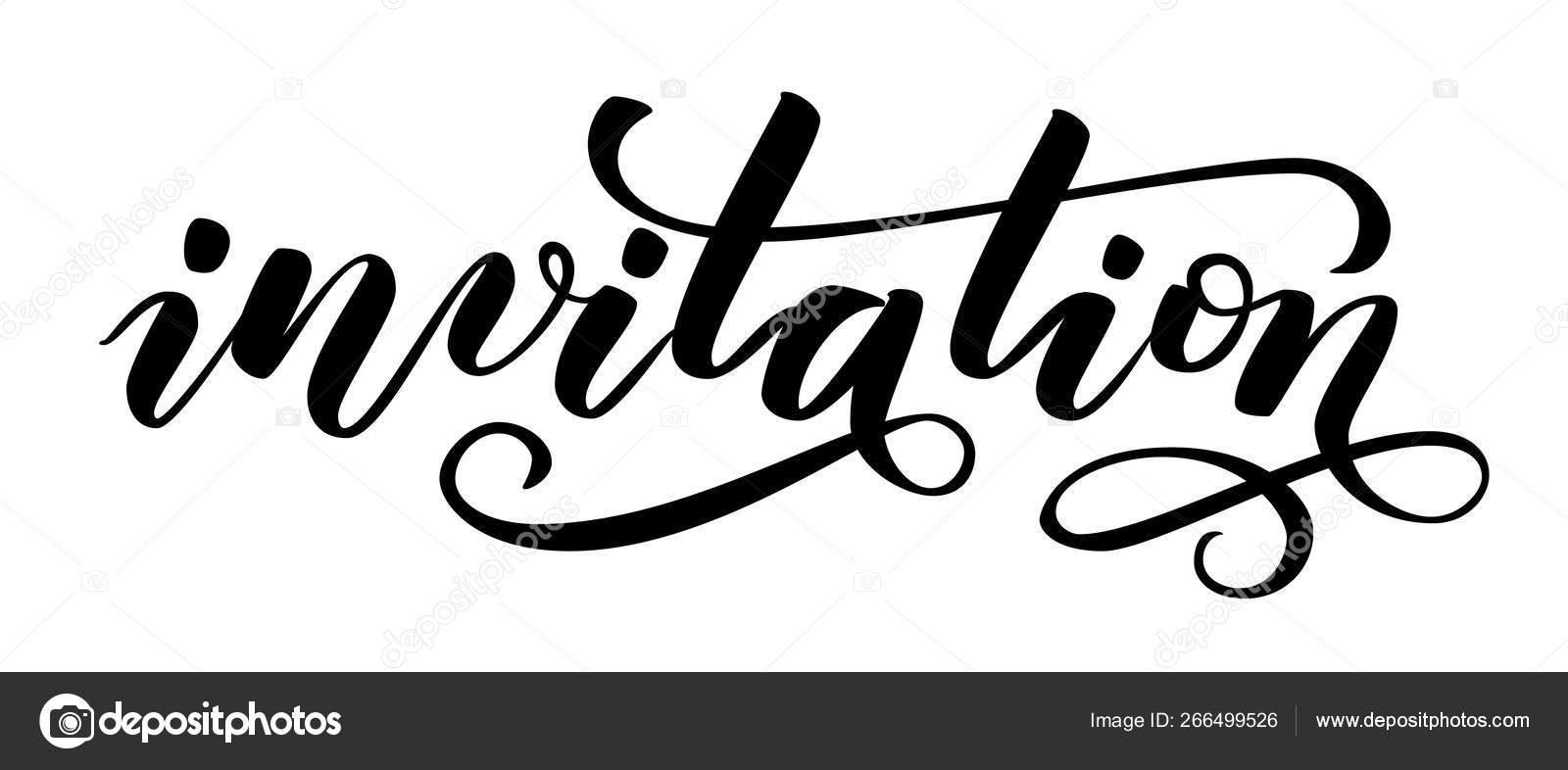 Handwritten brush calligraphy Invitation Stock Vector by ©Nataly-Nete ...