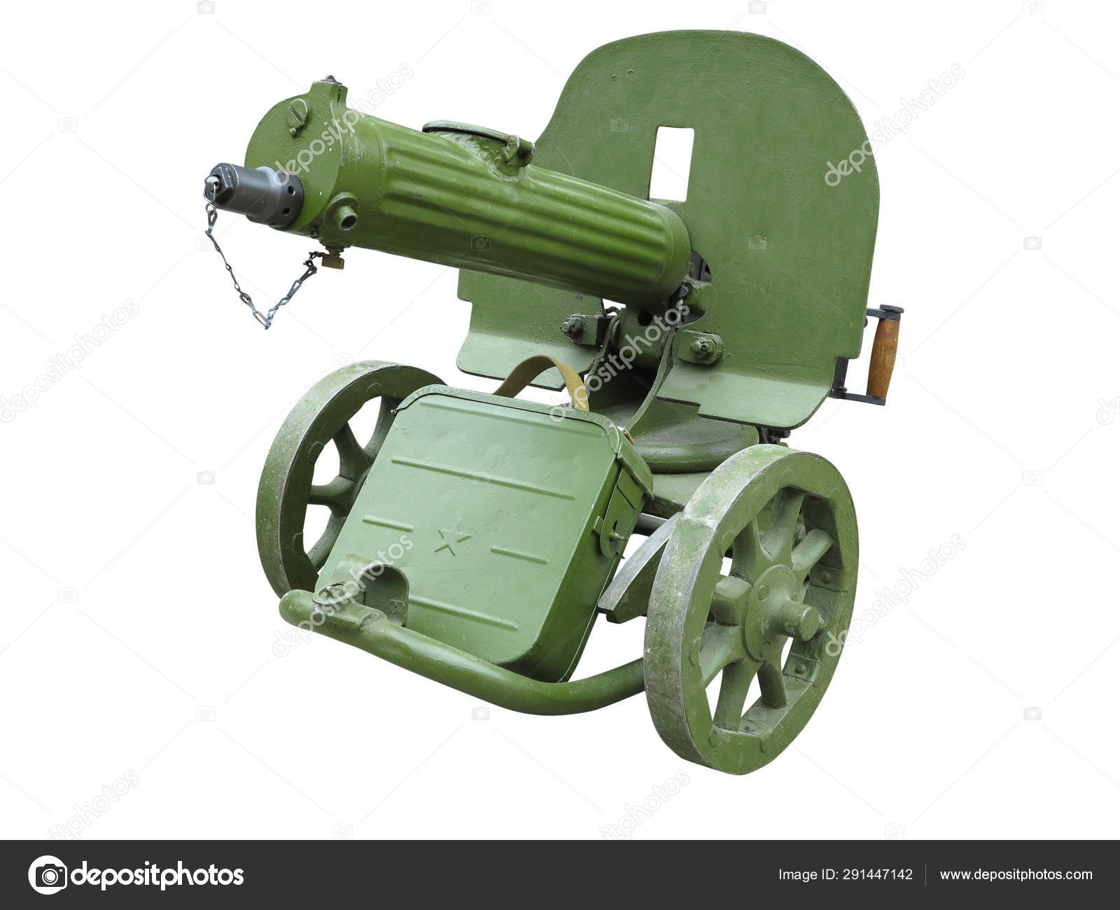 Old green Maxim machine gun isolated on white background Stock Photo by ...