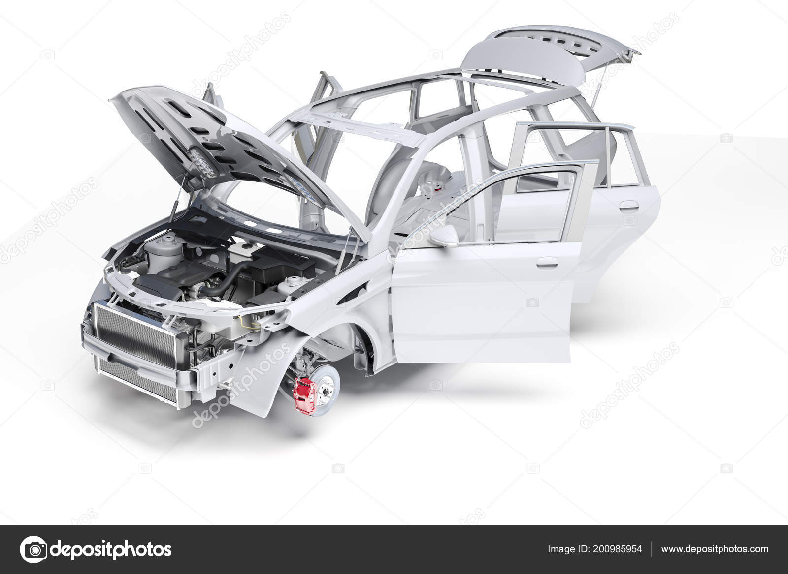 Car Frame Body White Background — Stock Photo © digitalgenetics #200985954