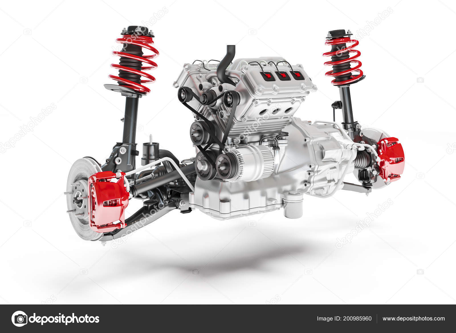 Car Chassis Moto Brake System Suspension Stock Photo by ...