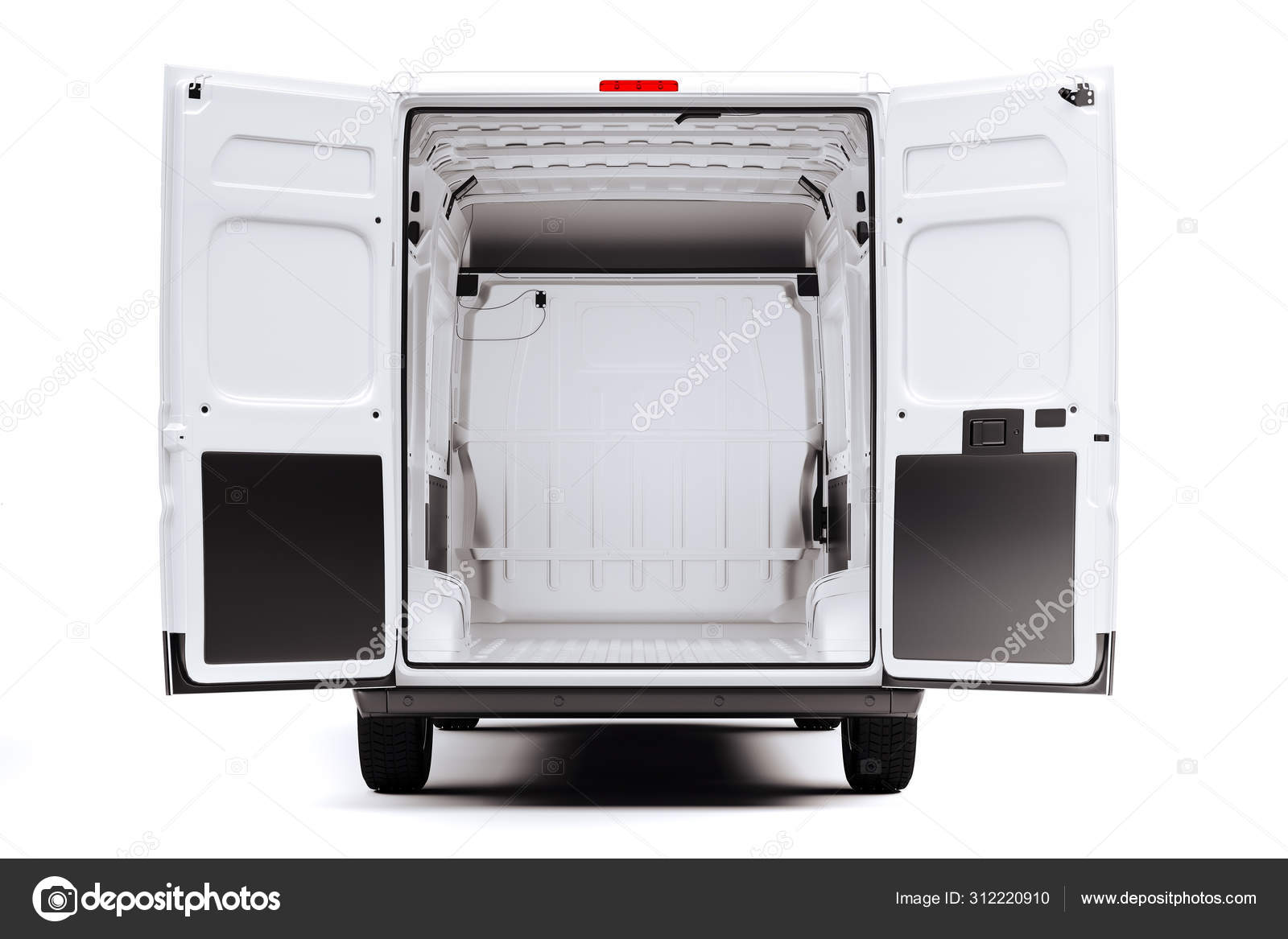 Render White Van Vehicle White Background Stock Photo by ...