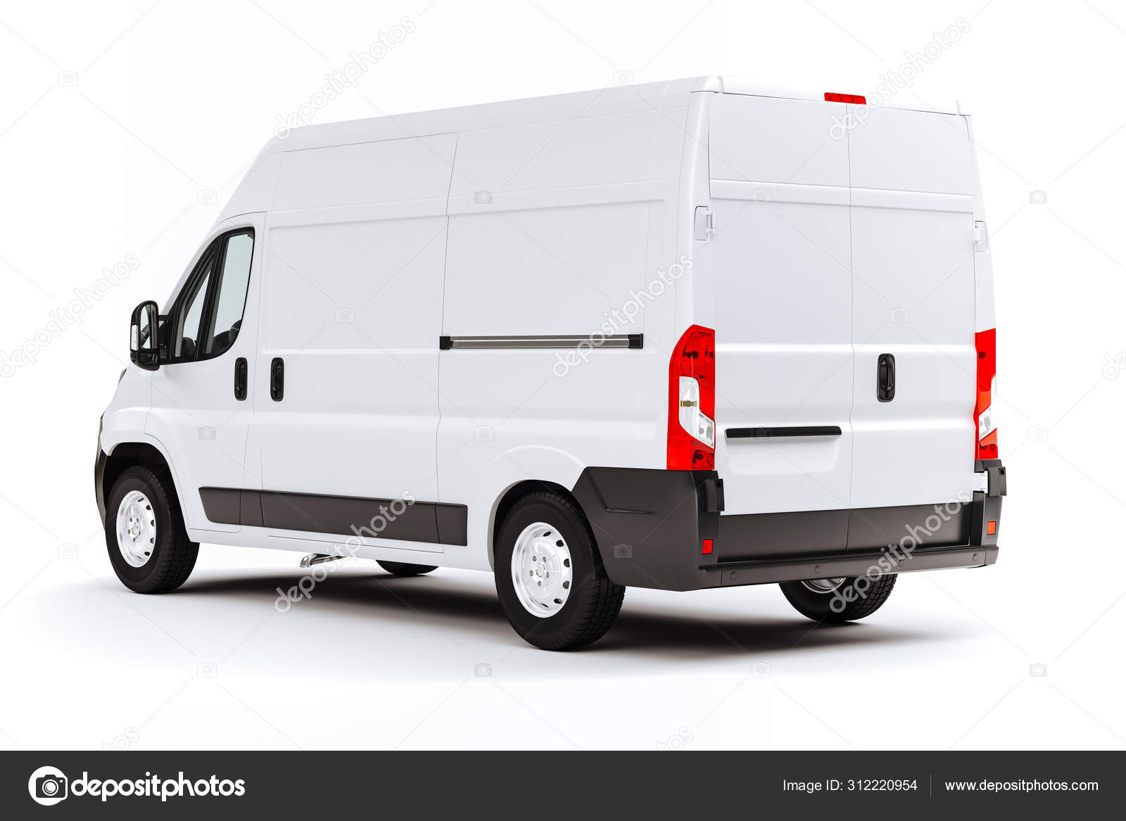 Render White Van Vehicle White Background Stock Photo by ...