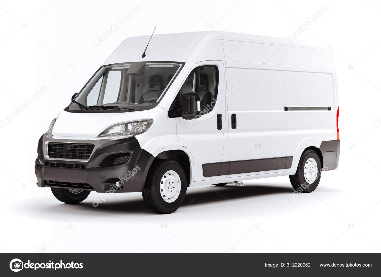 Render White Van Vehicle White Background Stock Photo by ...