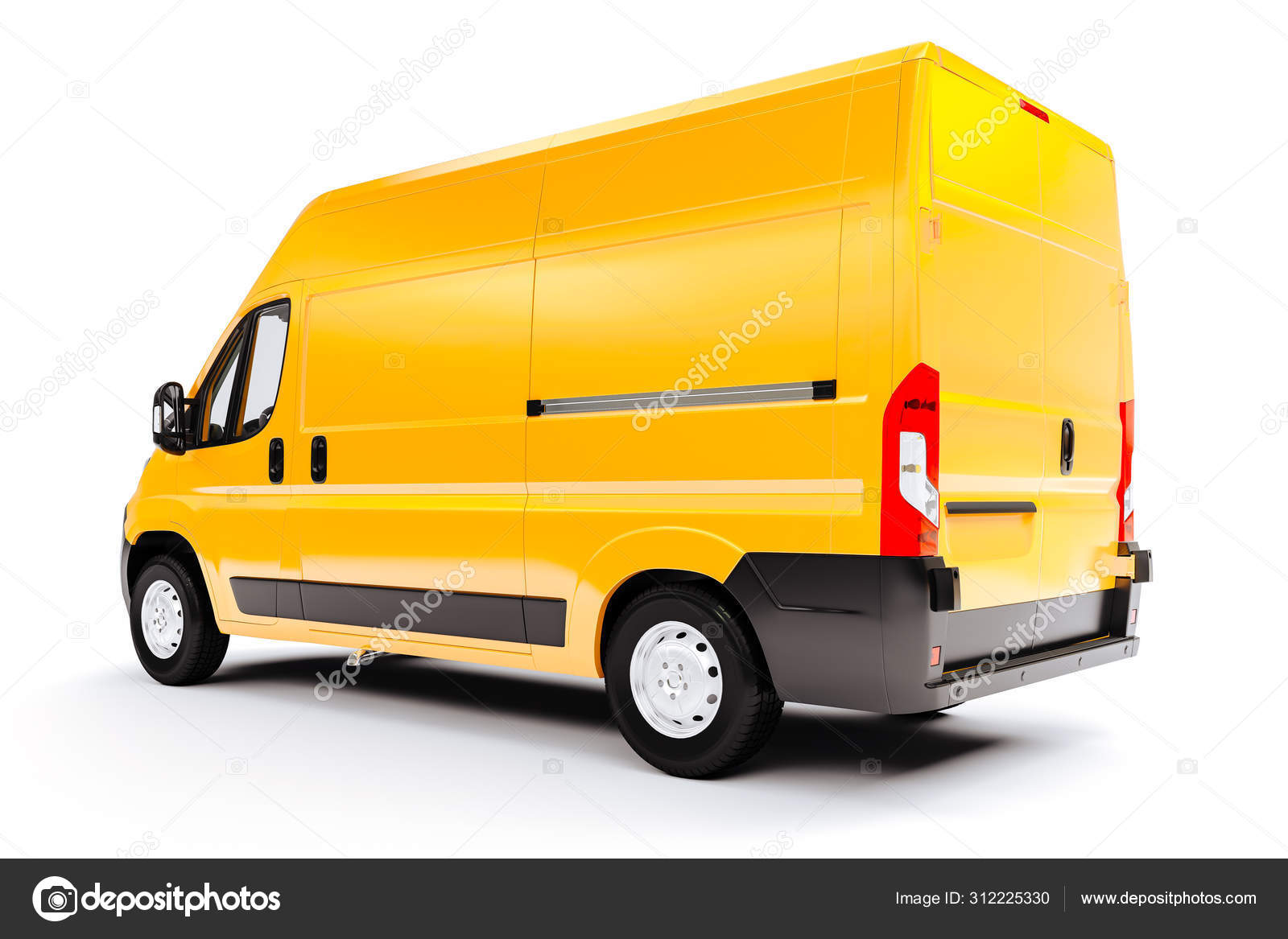 Render White Van Vehicle White Background Stock Photo by ...