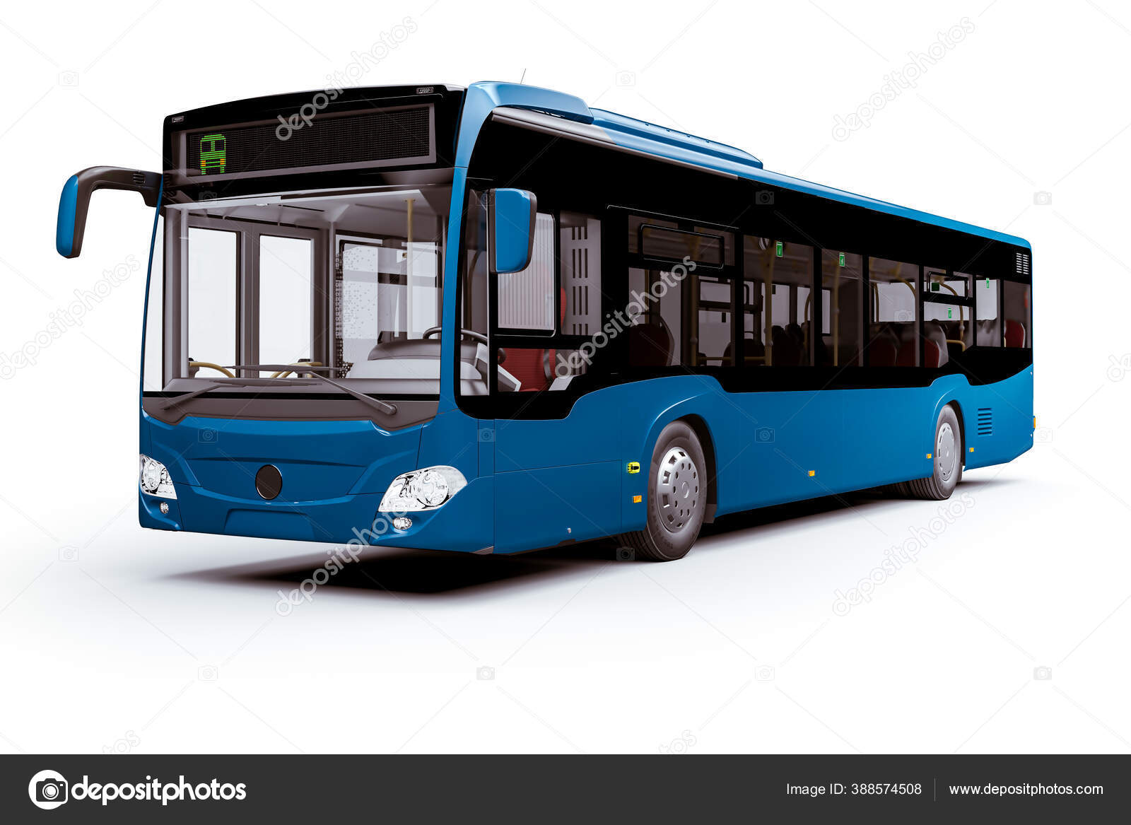 Render New City Bus White Background Stock Photo by ©digitalgenetics ...