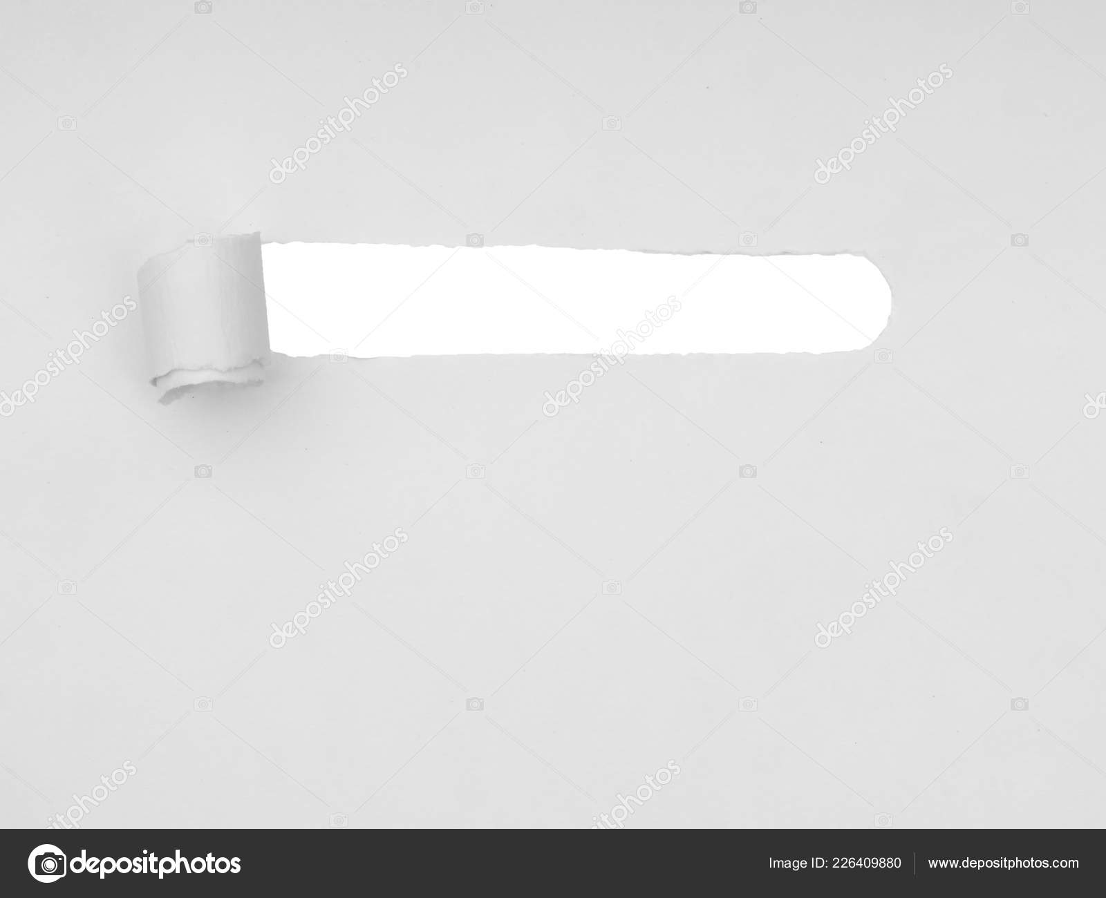 Torn, ripped white paper with curl. Background. Stock Photo by ...