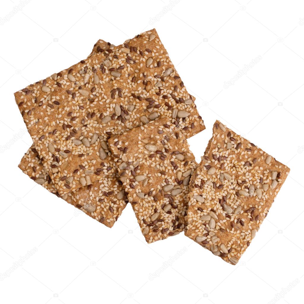 Snack saludable, galletas integrales de trigo integral con girasol ...