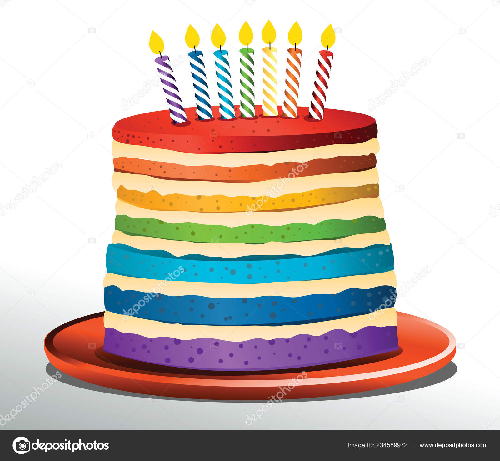 Rainbow Birthday Cake Clip Art Rainbow And Clouds Birthday Cake For