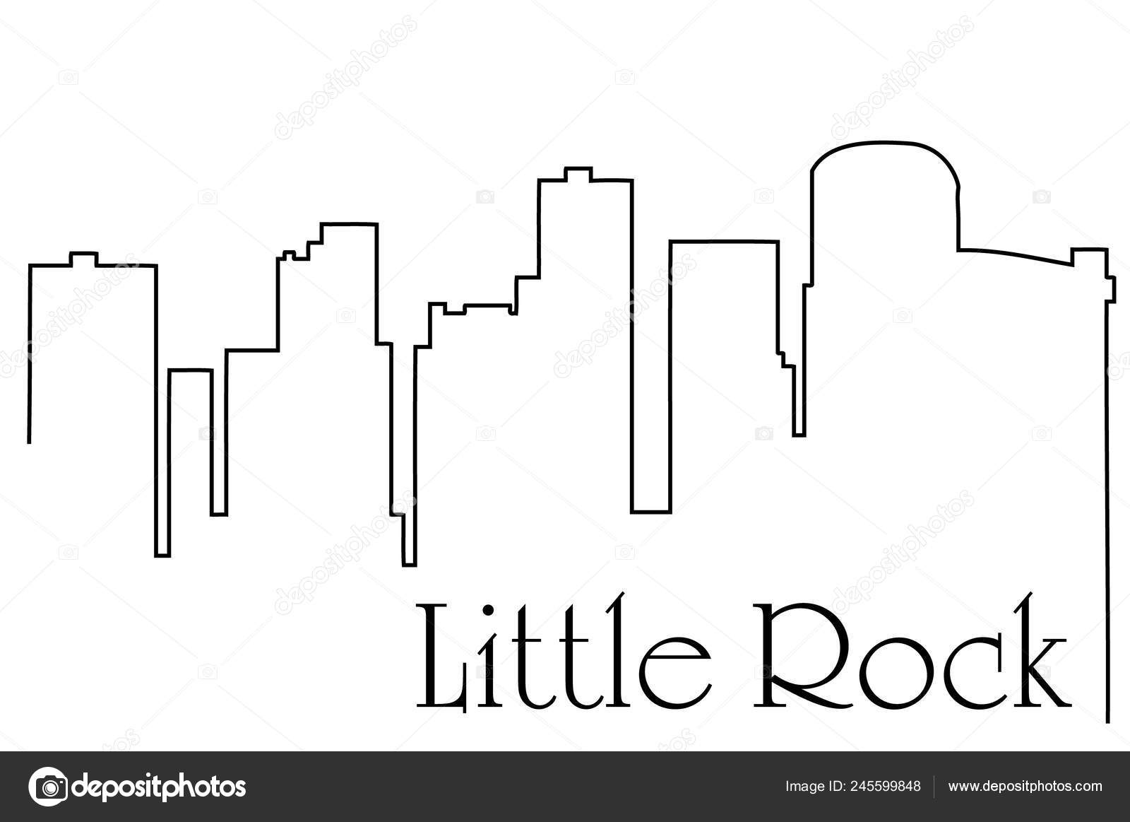 Little Rock City One Line Drawing Abstract Background Cityscape Stock ...