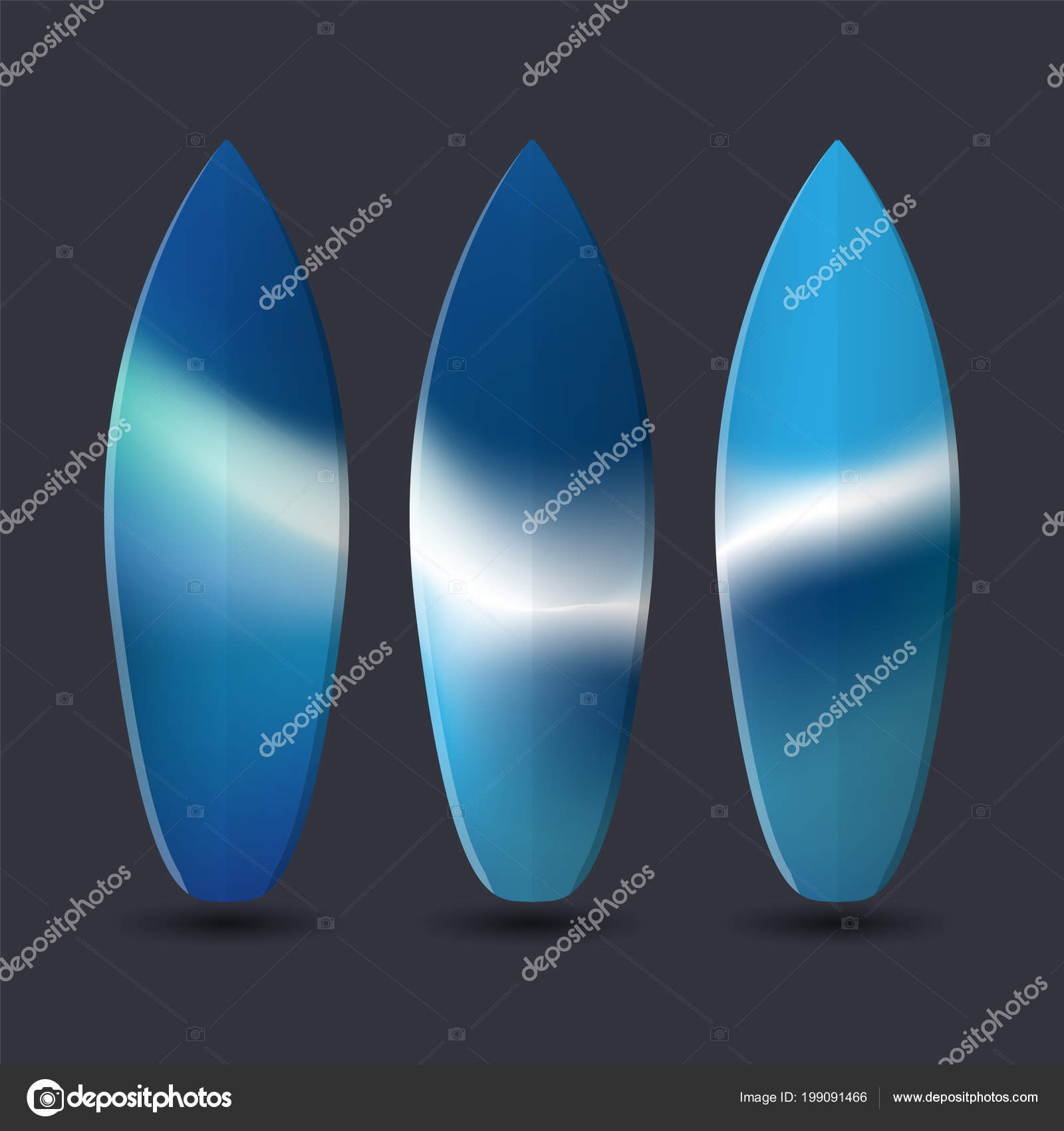 Vector Surfboards Design with Colorful Abstract Blurred Pattern Stock ...
