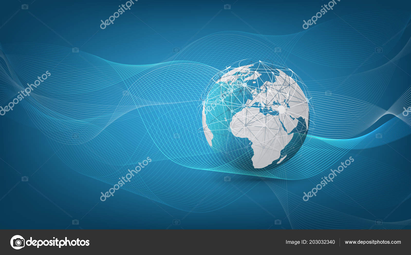 Futuristic Global Business, Cloud Computing, Digital Network Connections and Technology Design ...