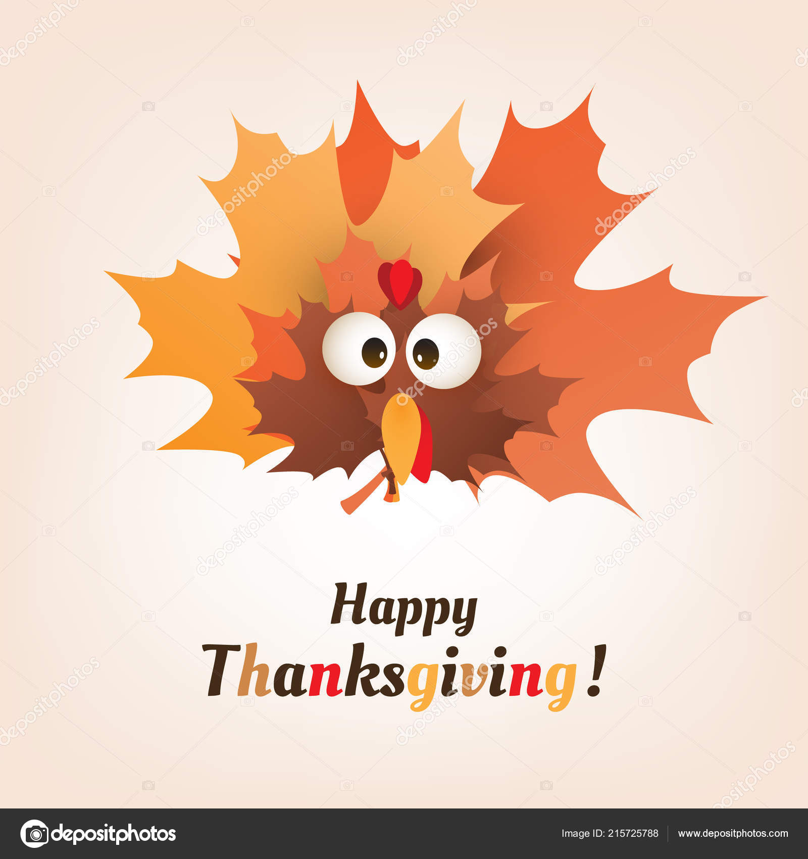 Happy Thanksgiving Card Design Template Stock Vector by ©bagotaj 215725788
