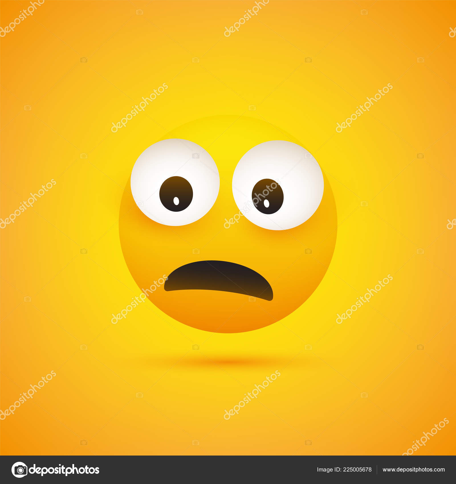 Emoji Triste Sorprendido Con Ojos Pop Out Emoticono Simple Sobre Vector ...