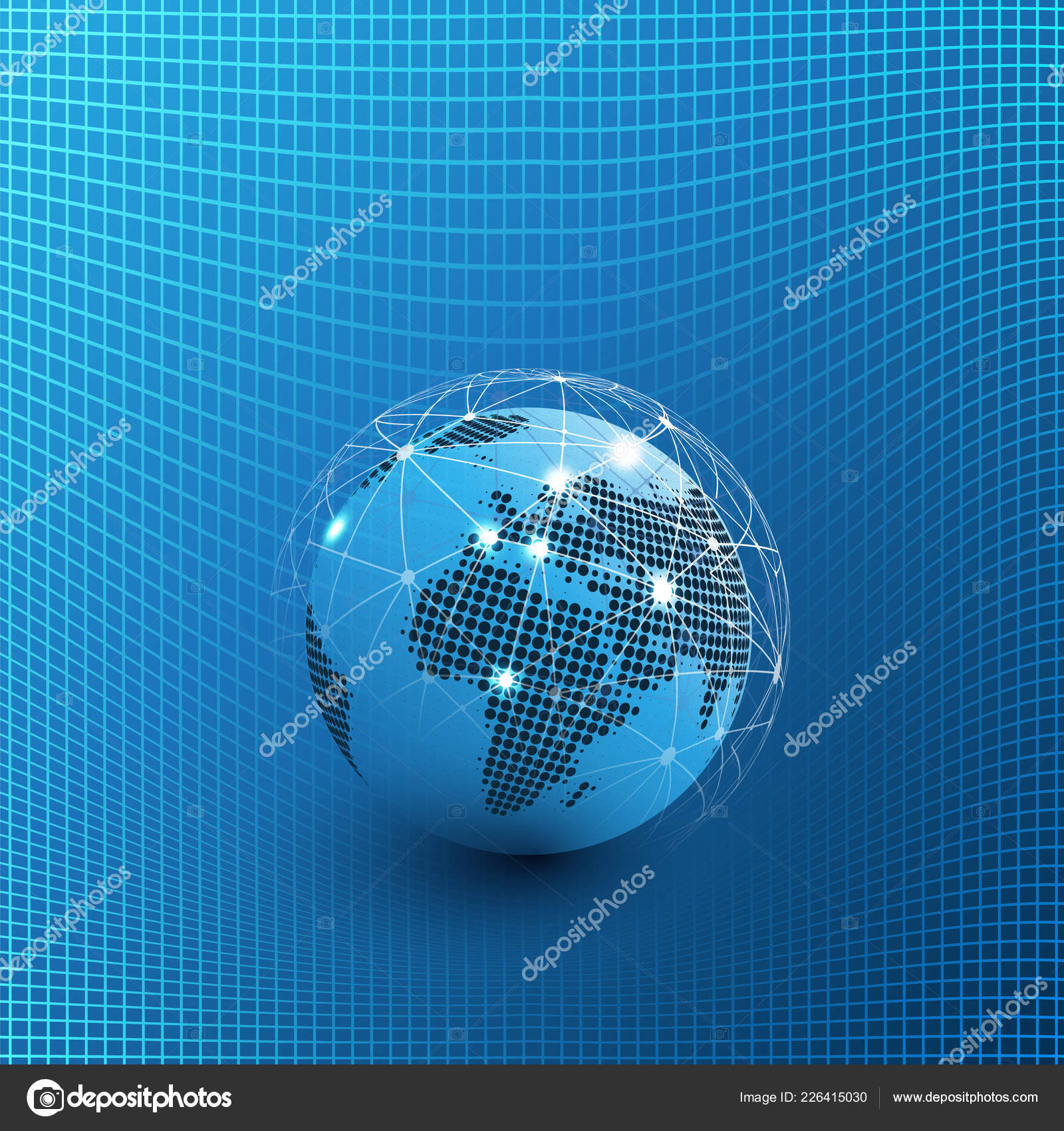 Futuristic Global Technology, Networking and Cloud Computing Design Concept with Earth Globe and ...