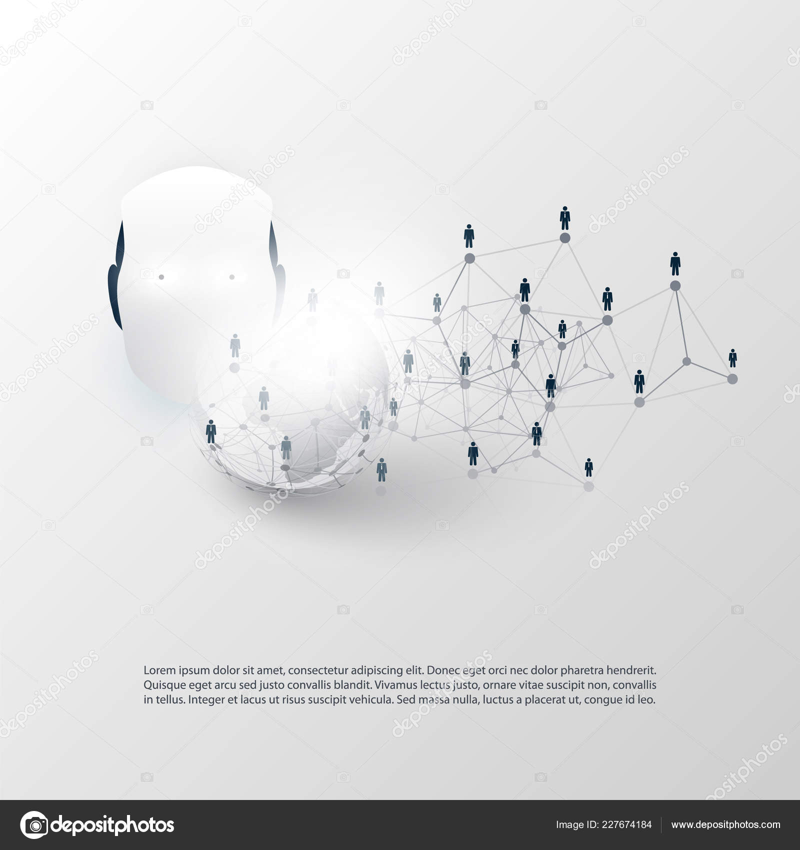 Modern Style AI Assisted Business Networks Concept Design With Global ...
