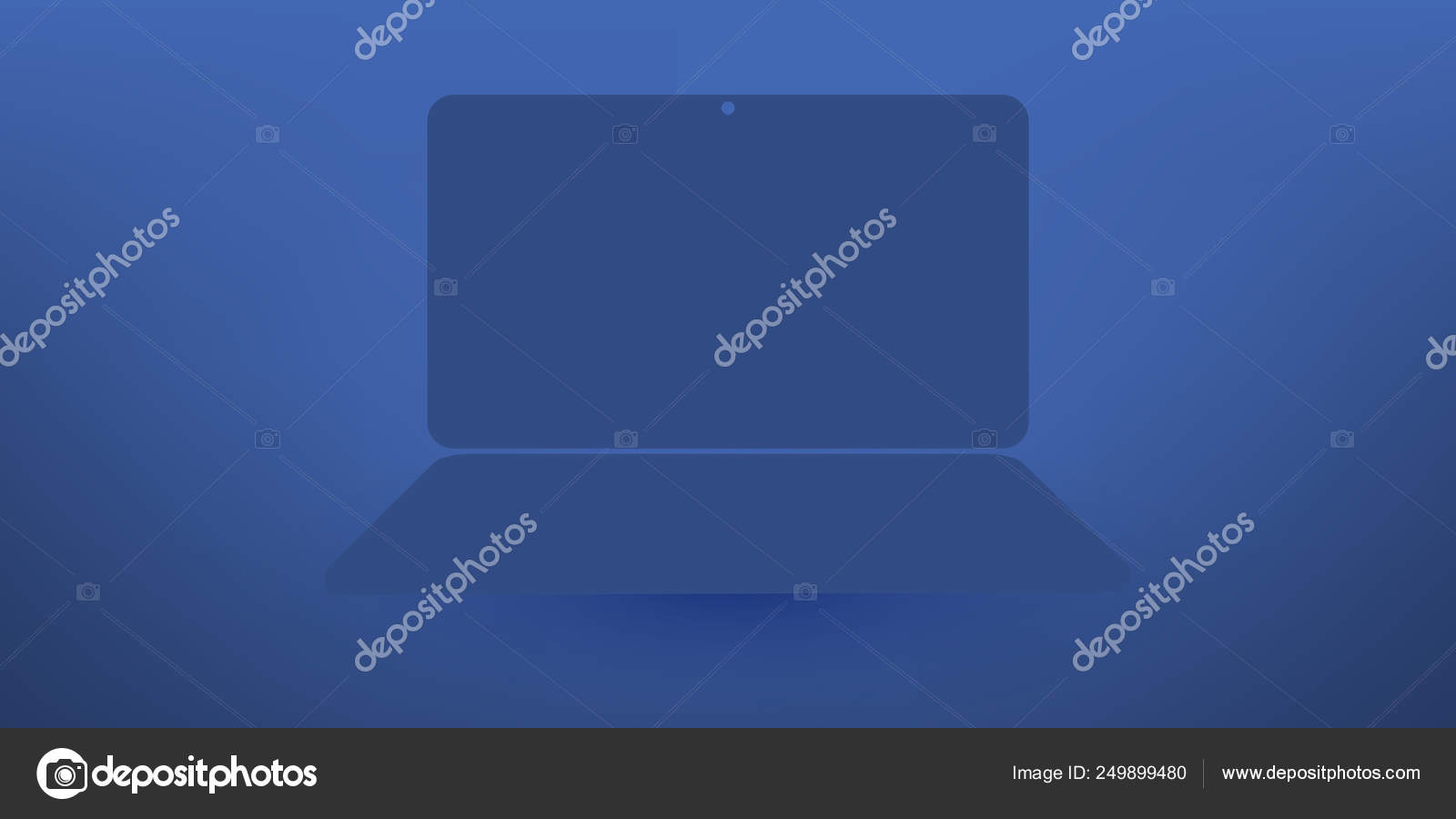 Blank Matte Blue Laptop Computer Vector Background Illustration Stock ...