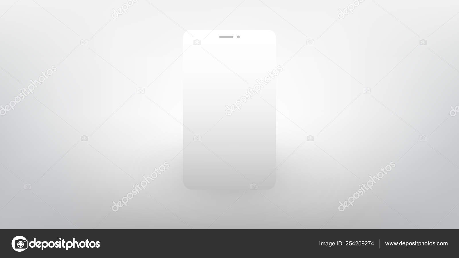 Grey Smart Phone Layout Blank Screen Technology Background Vector ...
