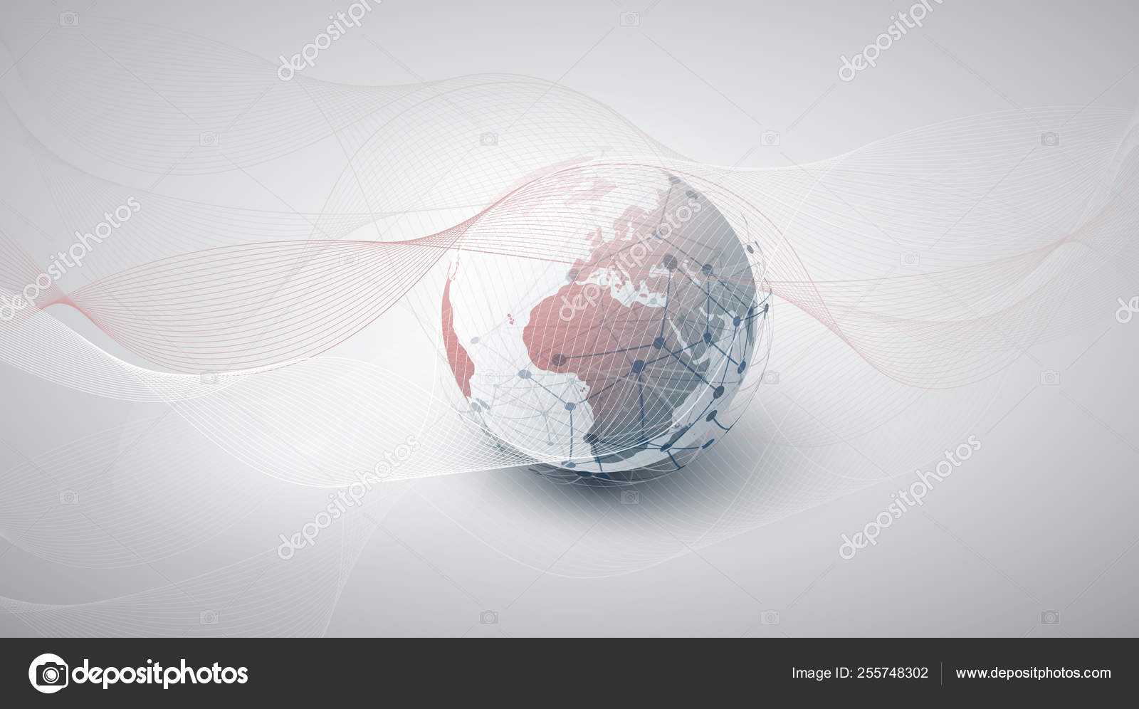 Cloud Computing Networks Concept Earth Globe Abstract Global Digital Connections Stock Vector ...