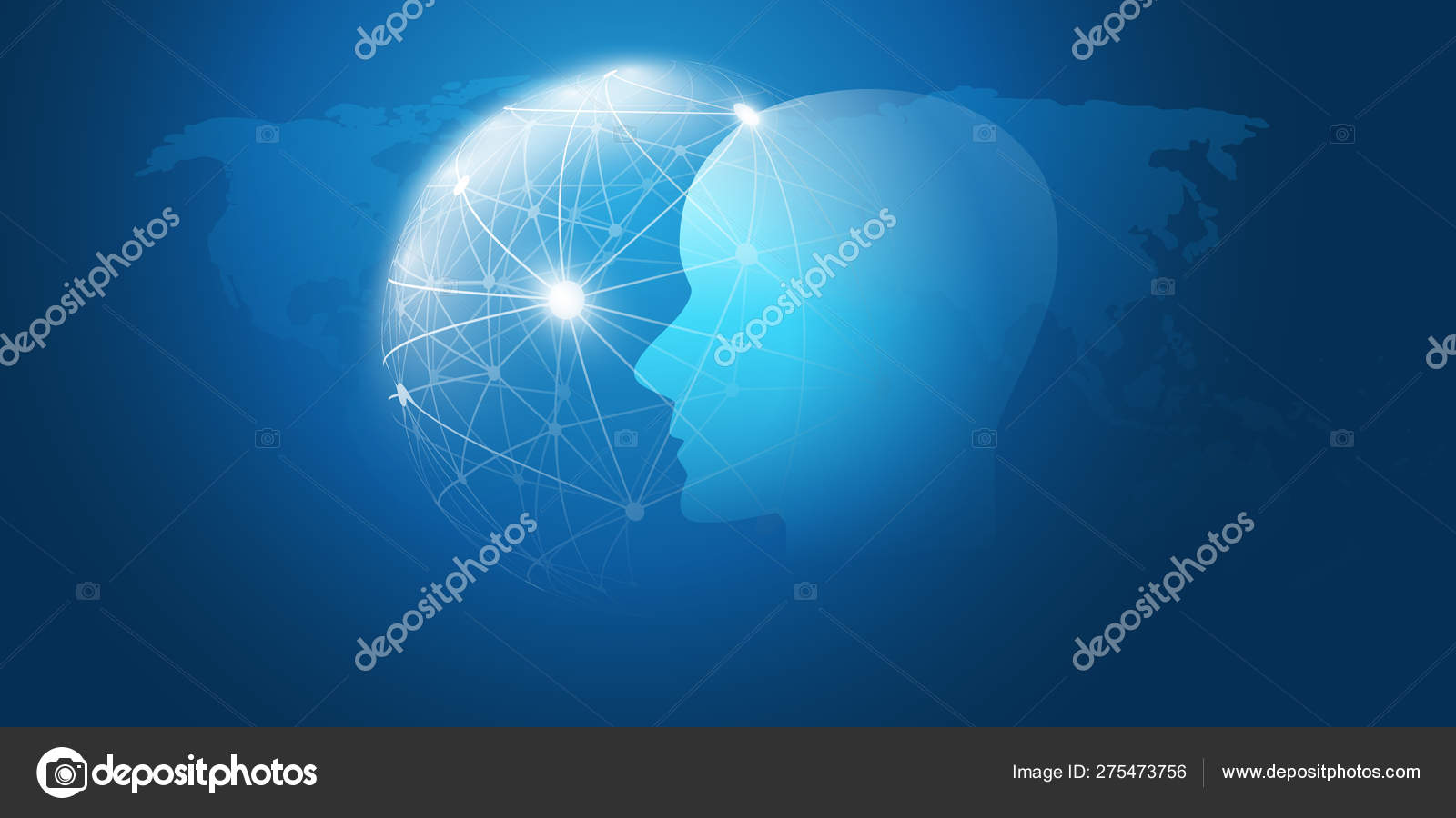 Machine Learning Artificial Intelligence Cloud Computing Networks Digital Connections Design ...