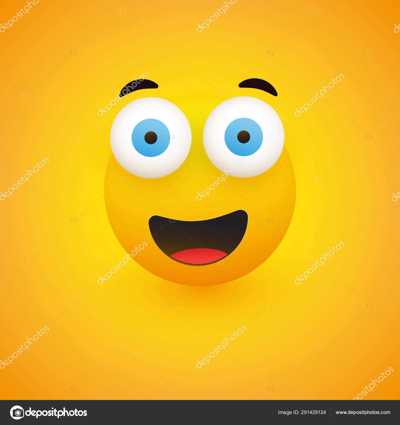Emoji Souriant Emoticon Heureux Simple Avec Pop Out Yeux Sur Vecteur ...
