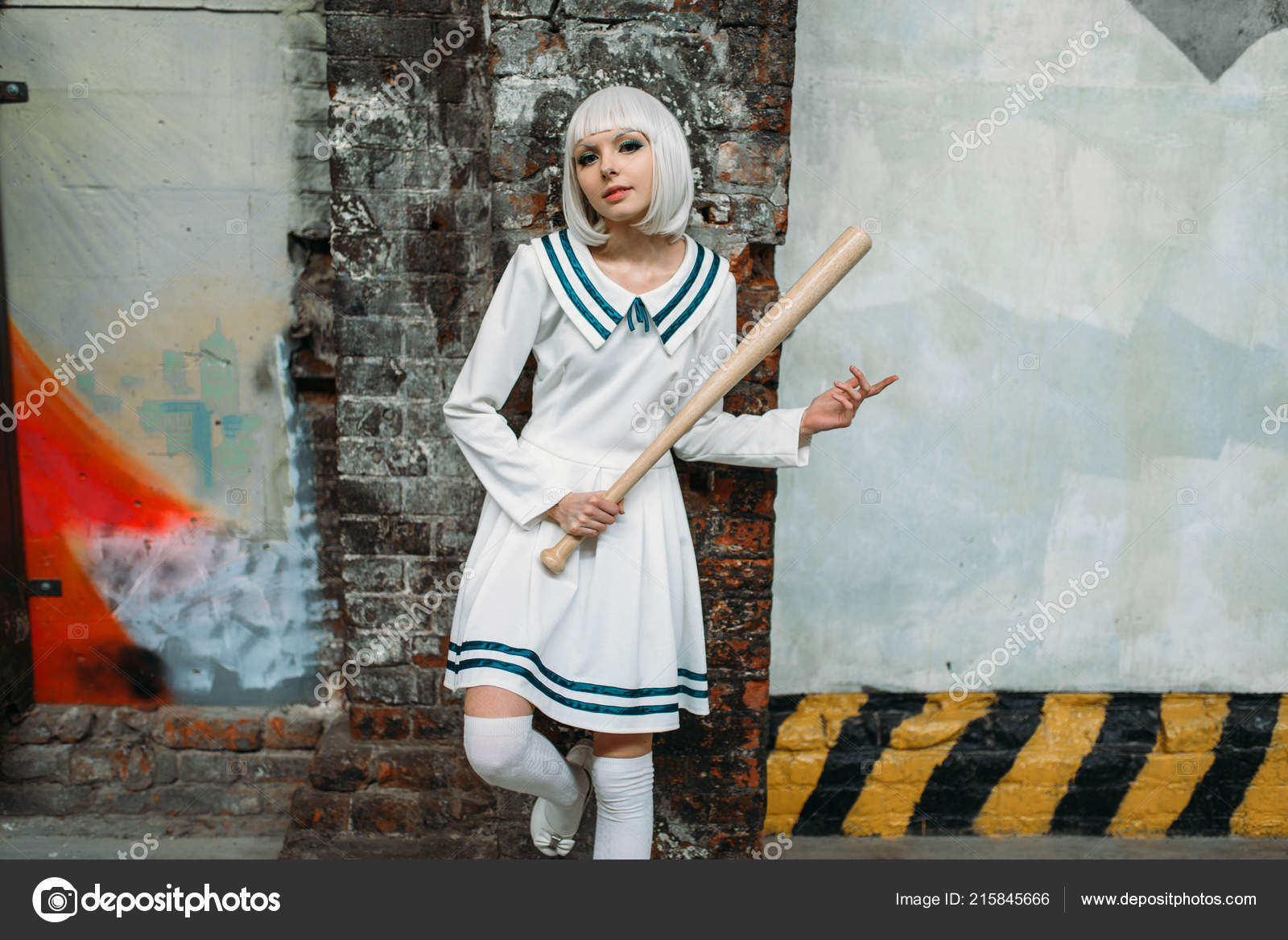 Anime Girl Baseball Bat Cosplay Fashion Asian Culture Doll Uniform ...