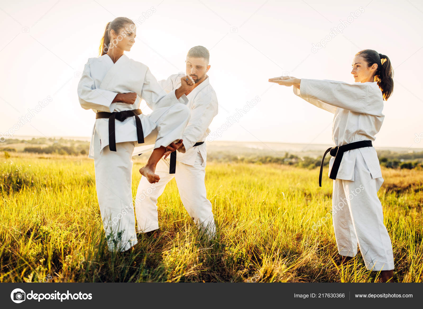 Master Teaches Female Karate Fighters Correct Stand Kicking Martial Art ...