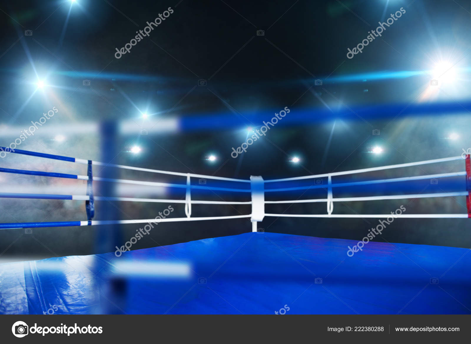 Boxing Ring Closeup View Ropes Nobody Professional Arena Sport ...