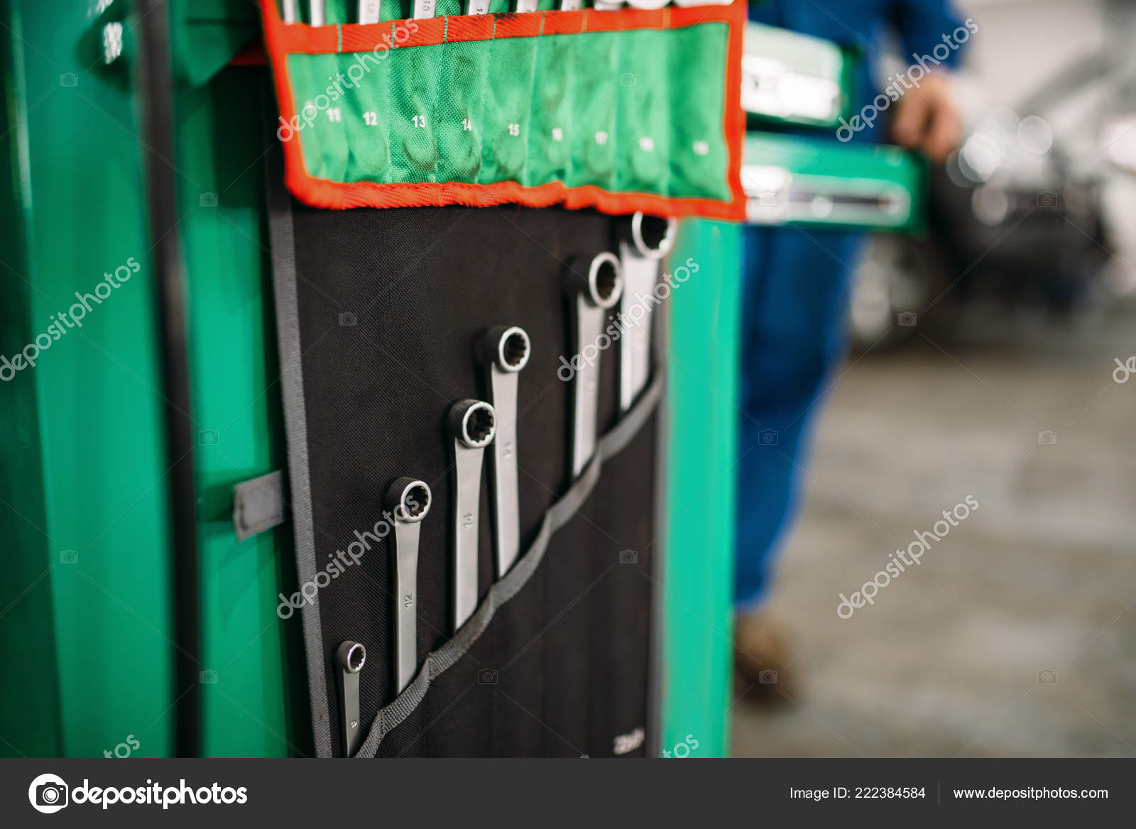 Car Service Tool Box Spanners Case Closeup Professional Instrument ...