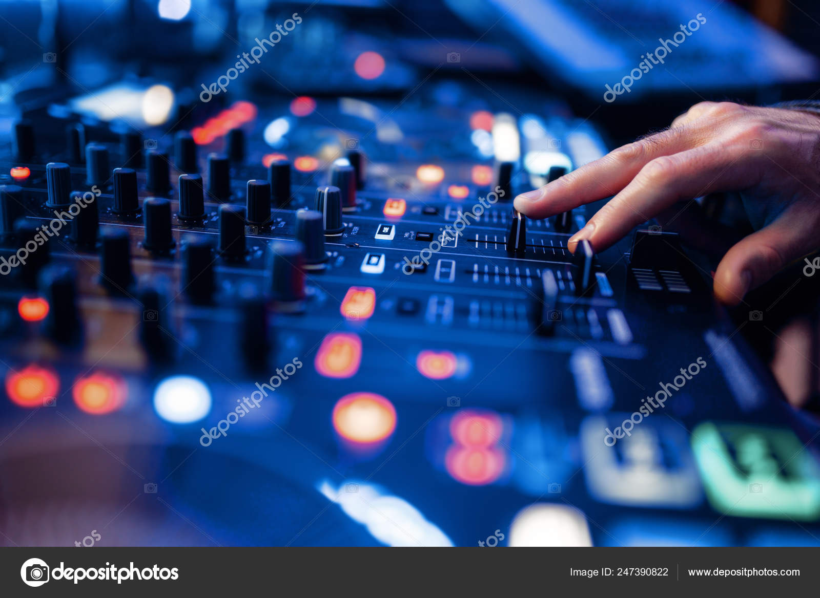 Sound Operator Hands Volume Control Panel Recording Studio Musician ...