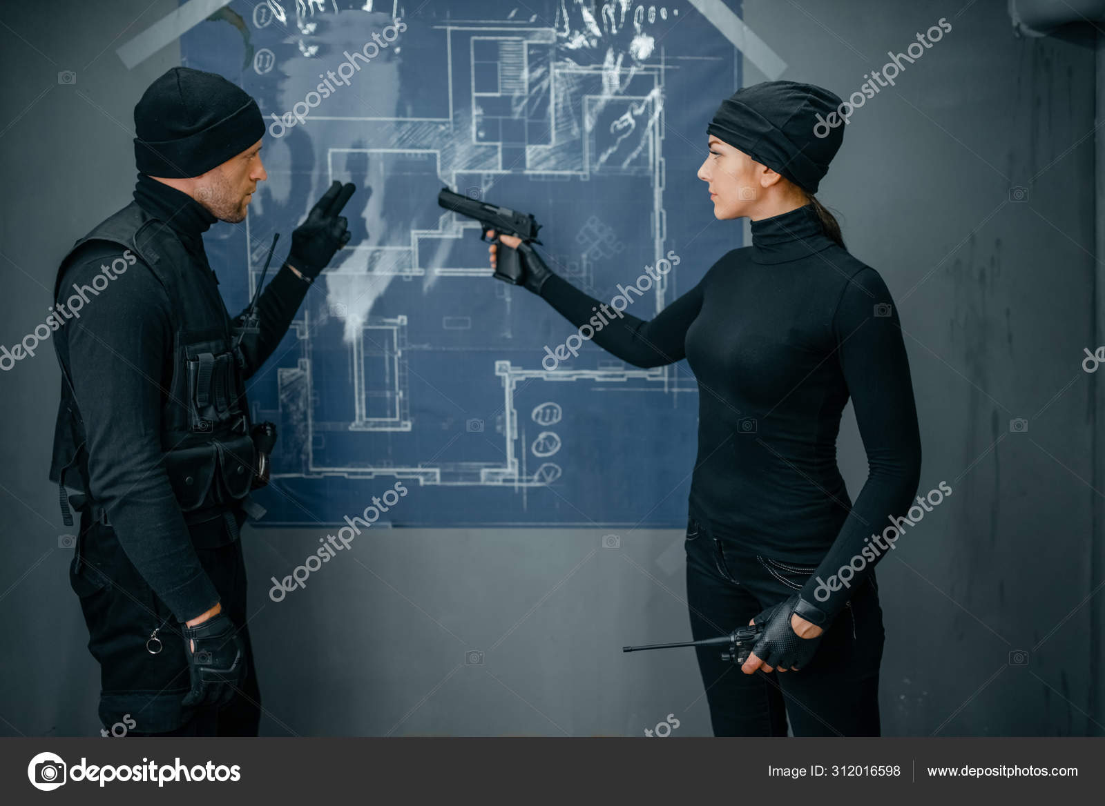 Bank Robbery Century Two Robbers Working Plan Rob Vault Criminal ...