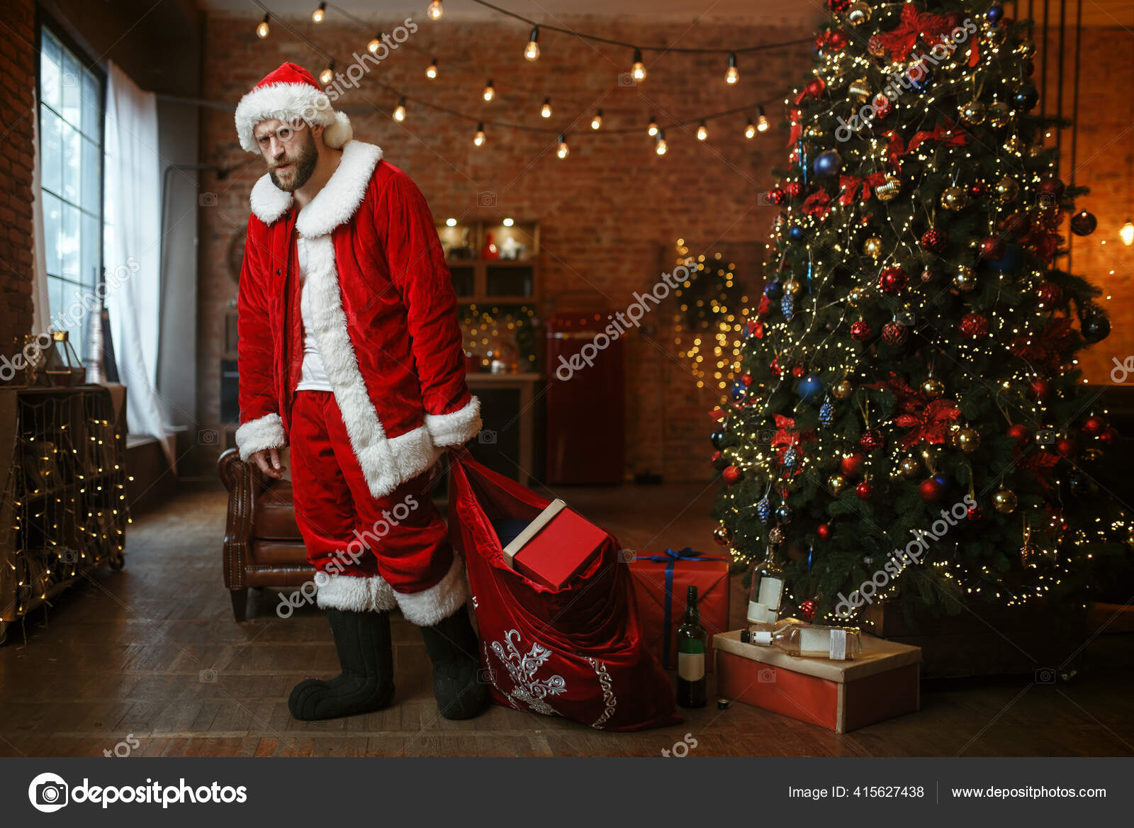 Drunk Christmas Party Santa